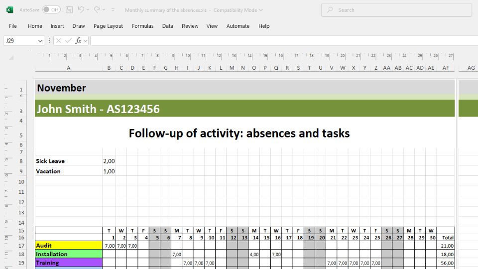 Maak een planning sjabloon in Excel met PlanningPME